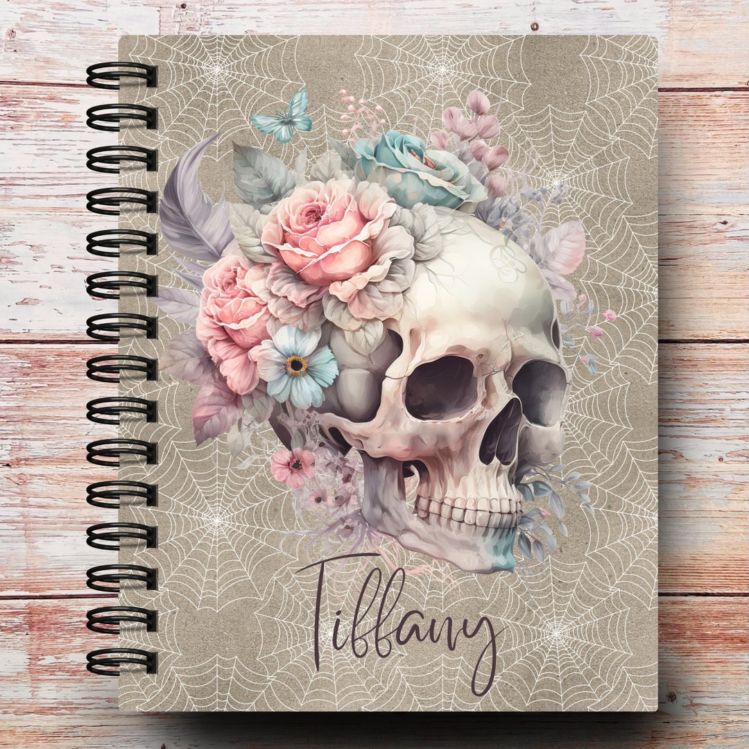 Custom Weekly Planner | Gothic Floral Skull | Choose Your Start Month ...