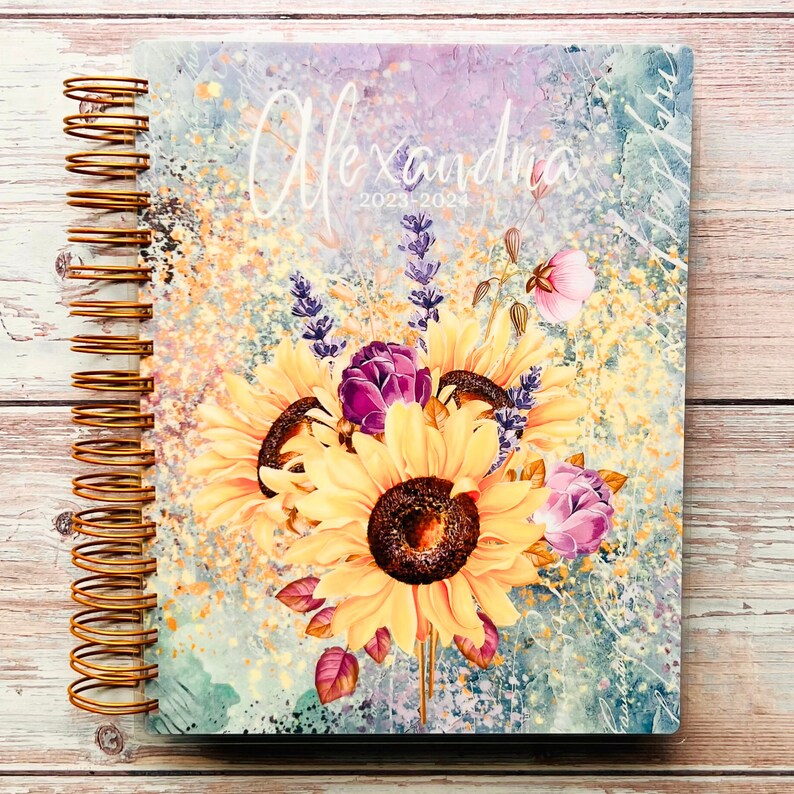 Custom Weekly Planner Fields of Sunflowers Choose Your Start Month 12 ...