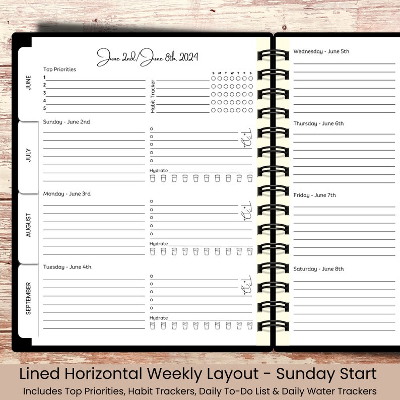 All in One Custom Planner Daily, Weekly & Monthly Layouts 6 Month ...