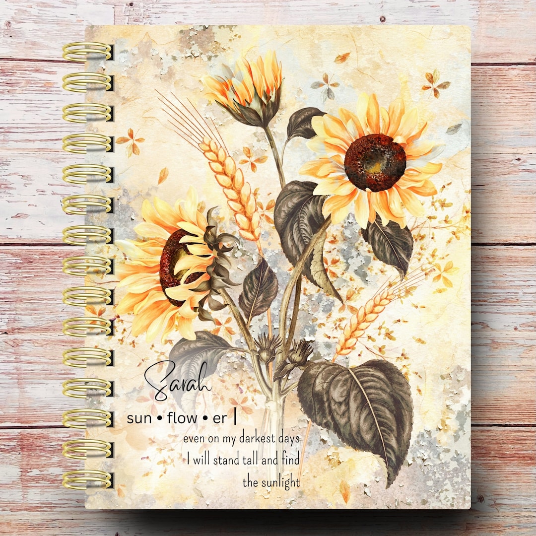 Custom Weekly Planner - Sunflower | Choose Your Start Month | 12 Month ...
