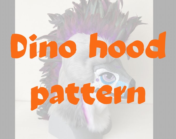Digital Item!! Dino Mask Raptor Fursuit Hood Pattern + Tutorial ~ PDF ...