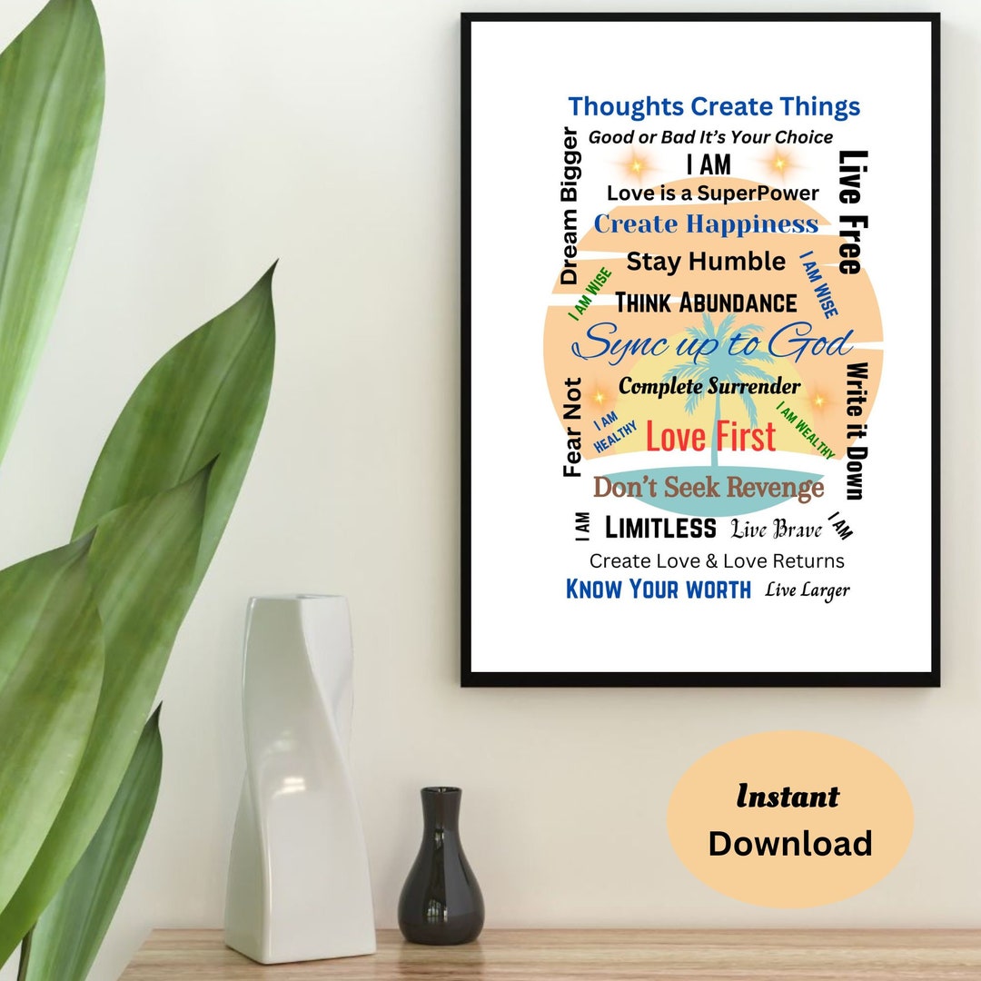 Word Art Quotes Printable Wall Art Wall Poster Motivational Pep Talk ...