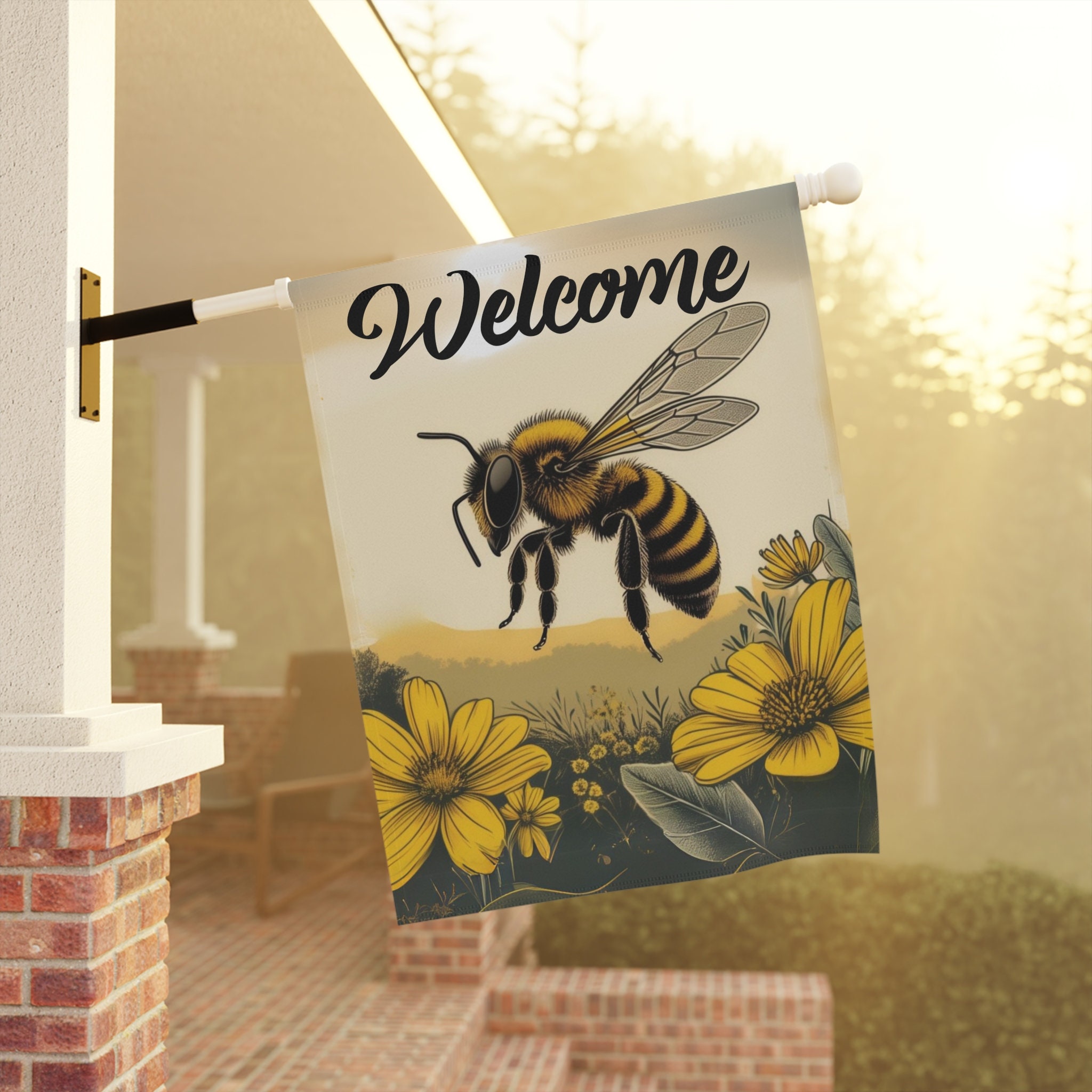 Welcome Honey Bee Garden & House Banner - Etsy