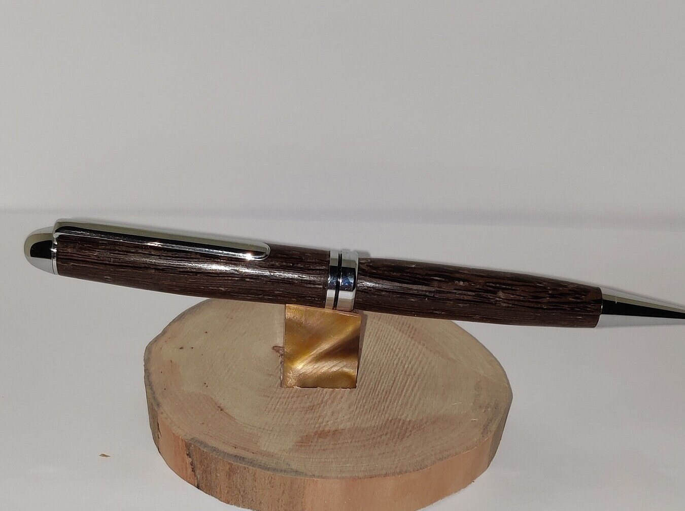 Hand Turned Euro Chrome Pen With Purple Heart, African Blackwood ...