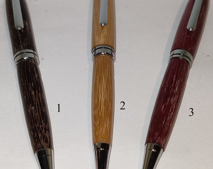 Hand Turned Euro Chrome Pen With Purple Heart, African Blackwood ...