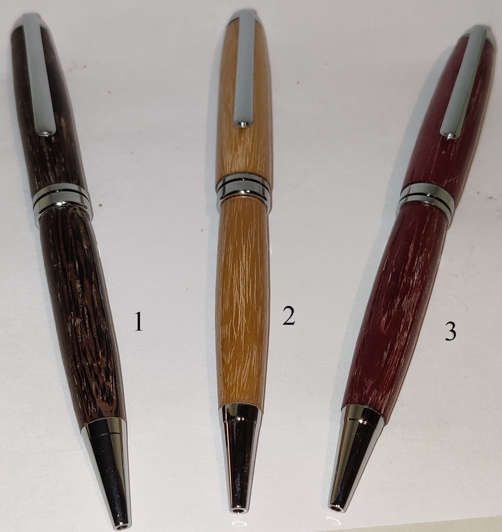 Hand Turned Euro Chrome Pen With Purple Heart, African Blackwood ...