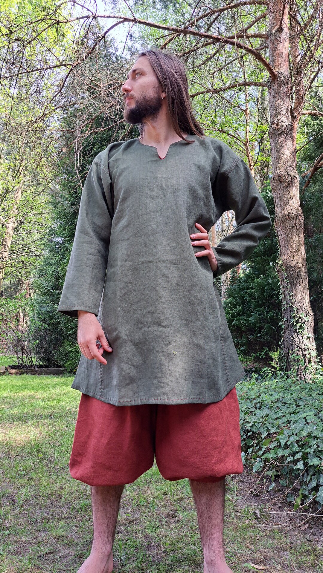 Handmade Linen Viking Tunic – 100% Natural Linen, Hand-finished ...