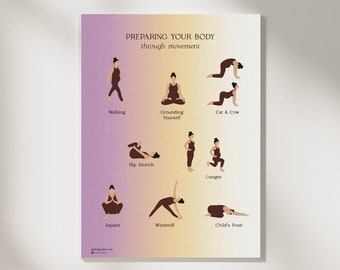 Prenatal Yoga Poster for 3rd Trimester DIGITAL DOWNLOAD Pregnancy Yoga ...