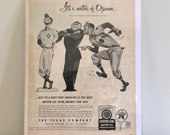 1943 Texaco Dealers Vintage Ad, Havoline Motor Oil, Advertising Art ...