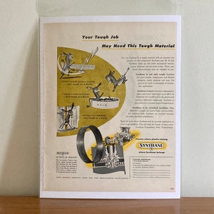 RARE 1950 Synthane Plastics Print Ad | 1950 Synthane Plastic 'your ...