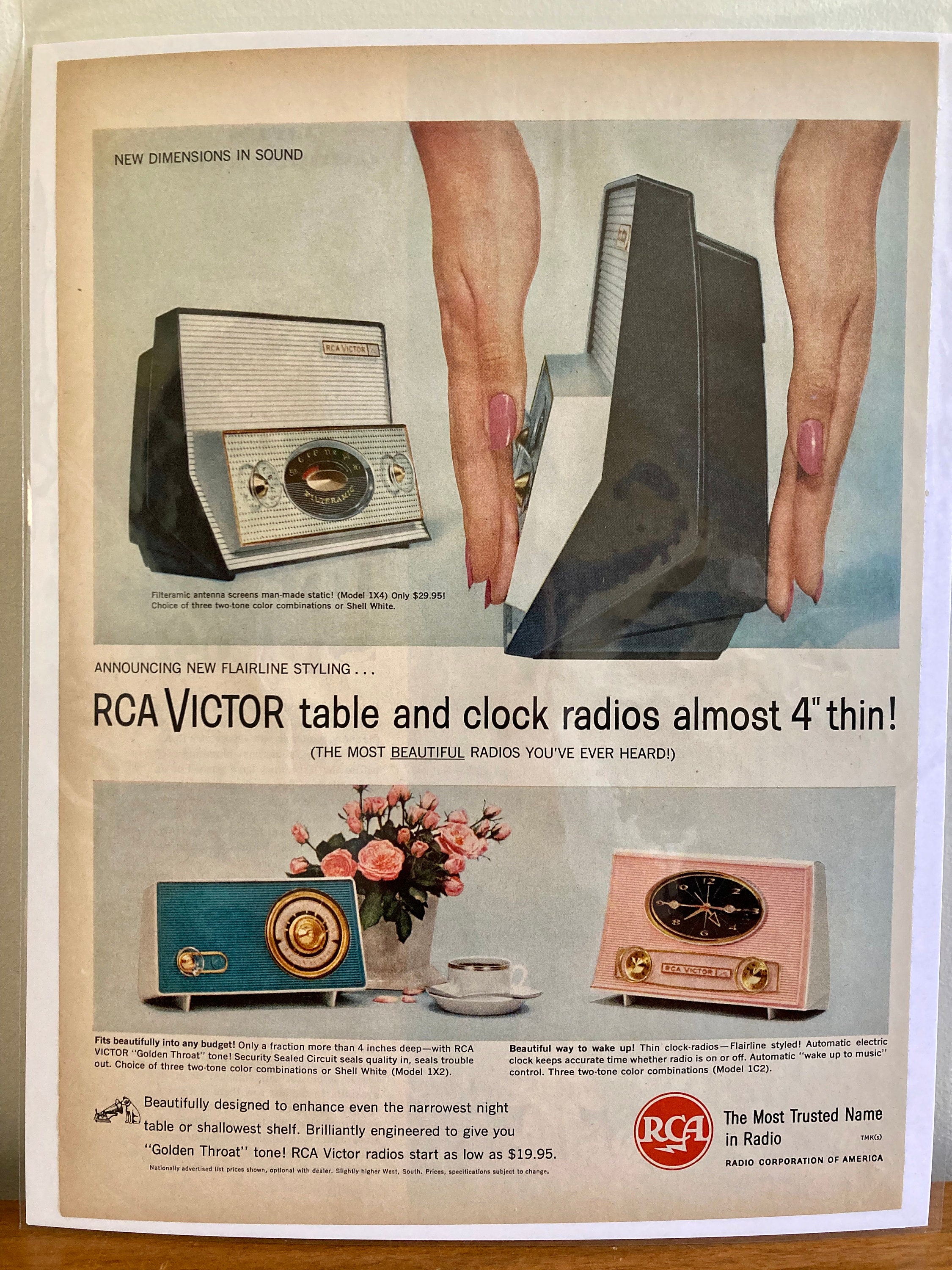 1960 RCA Victor Clock Radio Print Ad: Vintage Table Radio Advertising ...