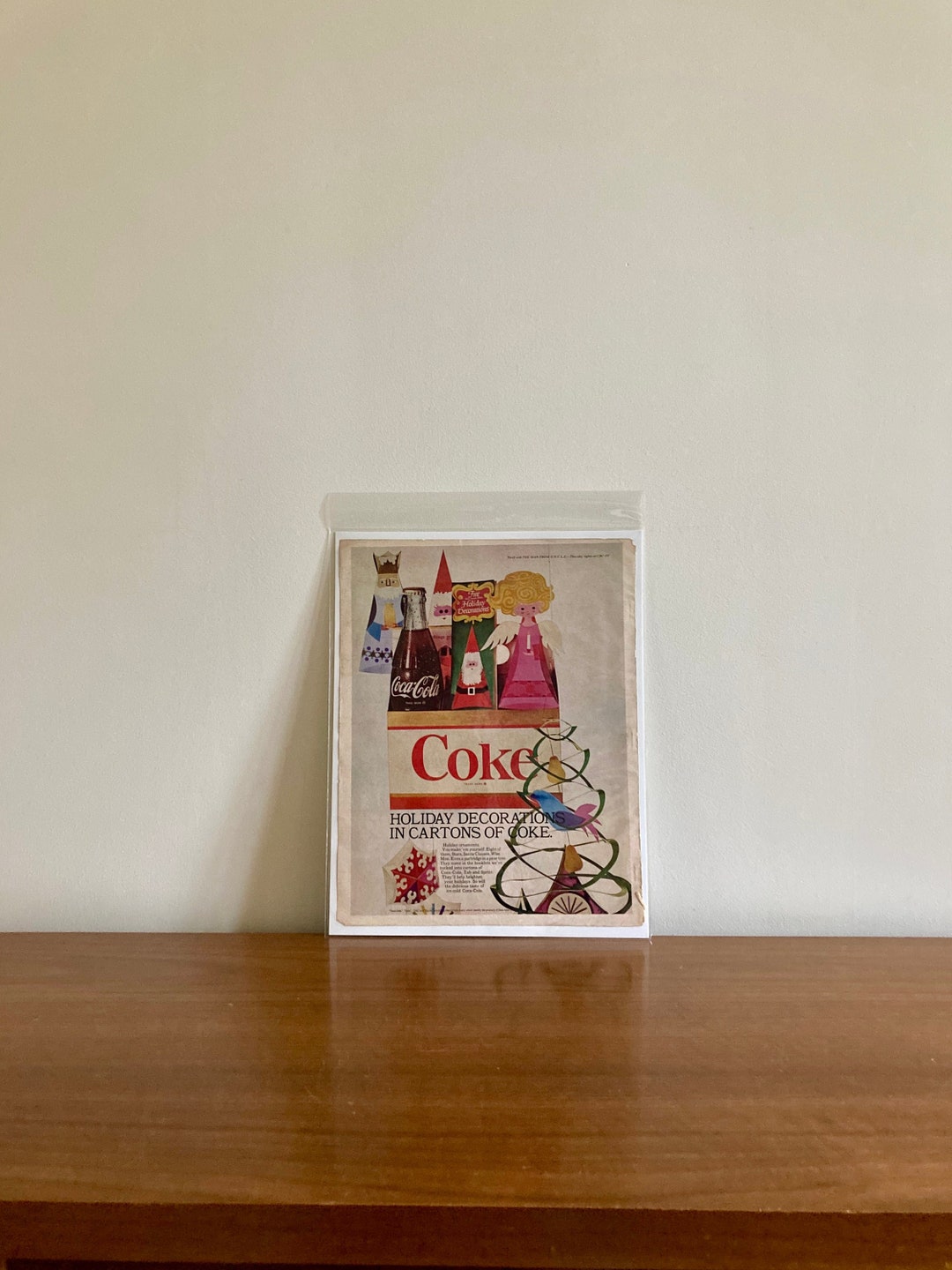 1964 Coca-cola Christmas Ad: Retro Holiday Decor Print - Etsy