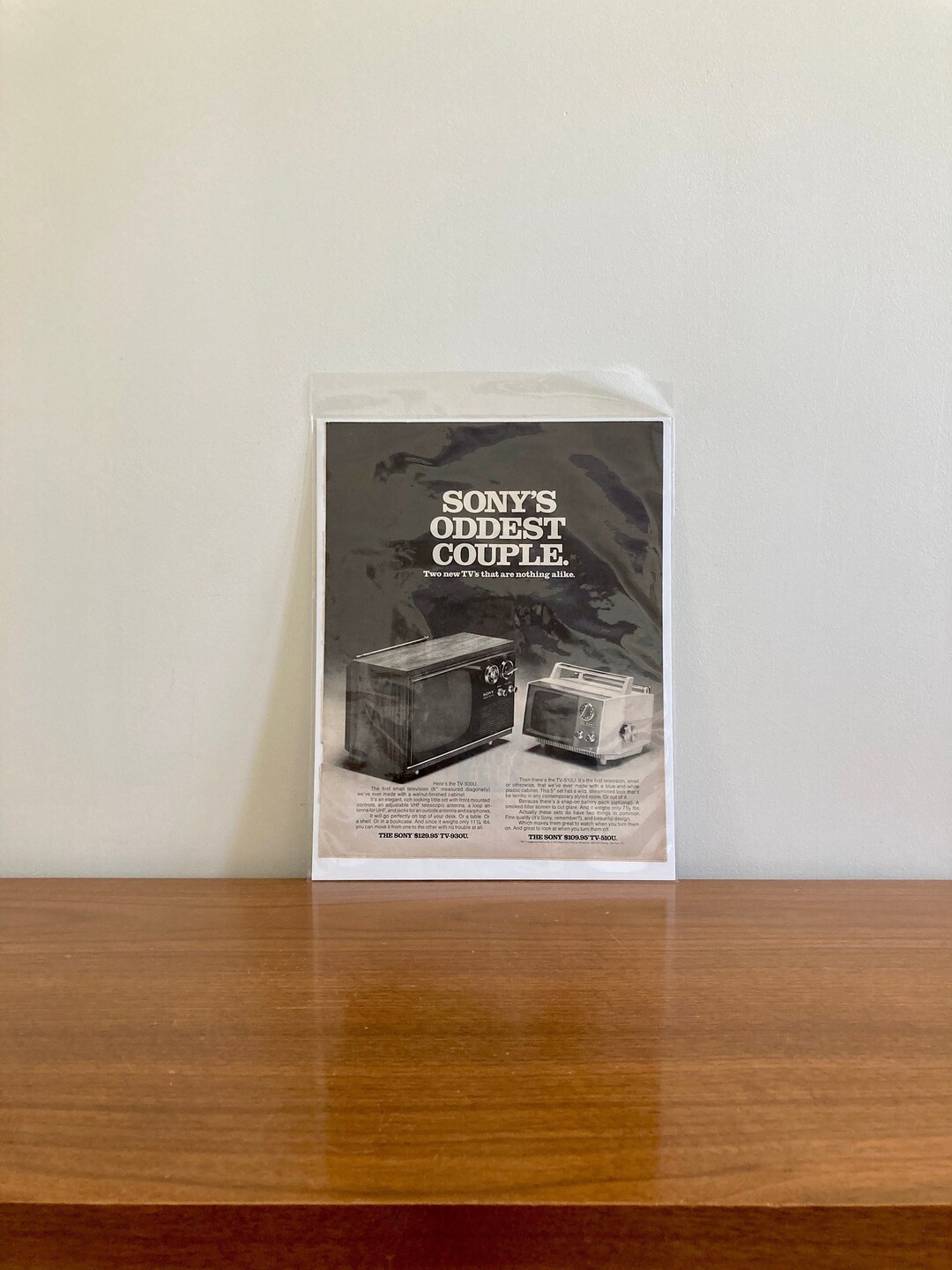 70s Sony Portable TV Print Ad Vintage 'sony's Oddest Couple' Print Ad ...