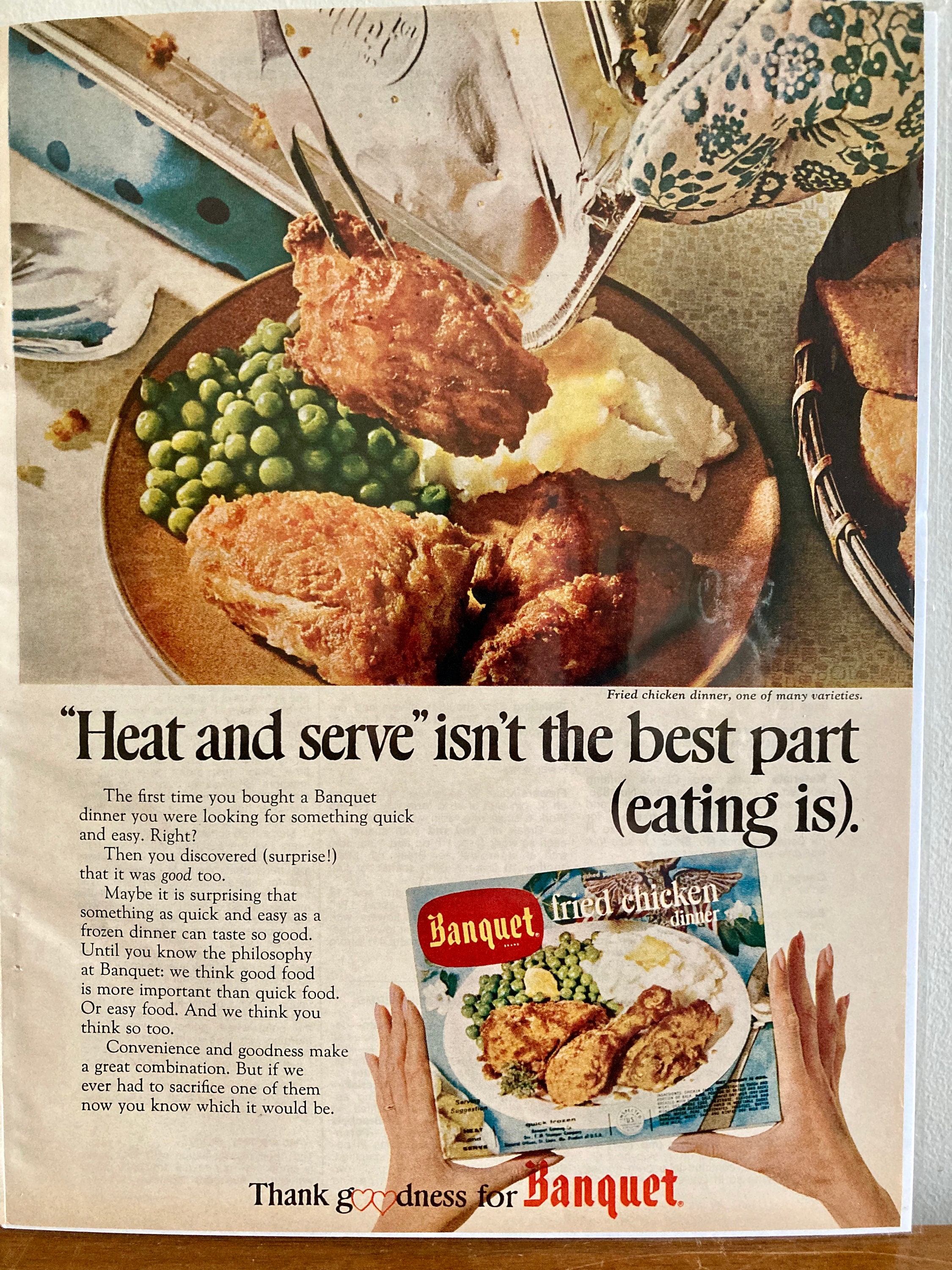 70s Banquet Frozen Dinners Fried Chicken Ad | Vintage Frozen Dinners ...