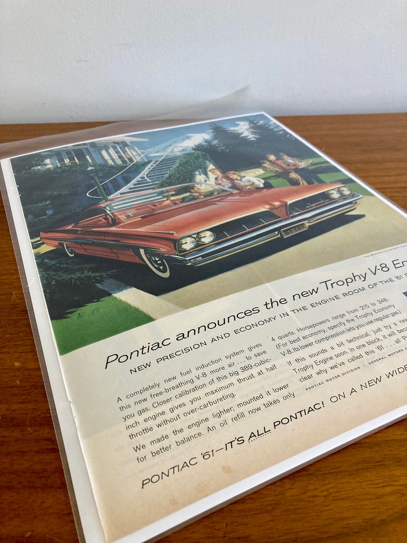 1960 Pontiac Trophy V-8 Engine Print Ad | Vintage Wide Track Pontiac ...
