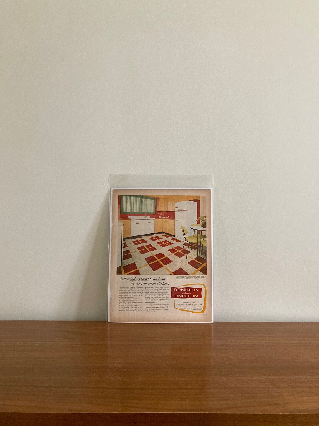 50s Dominion Linoleum Flooring Ad Vintage Dominion Inlaid Linoleum Ad ...