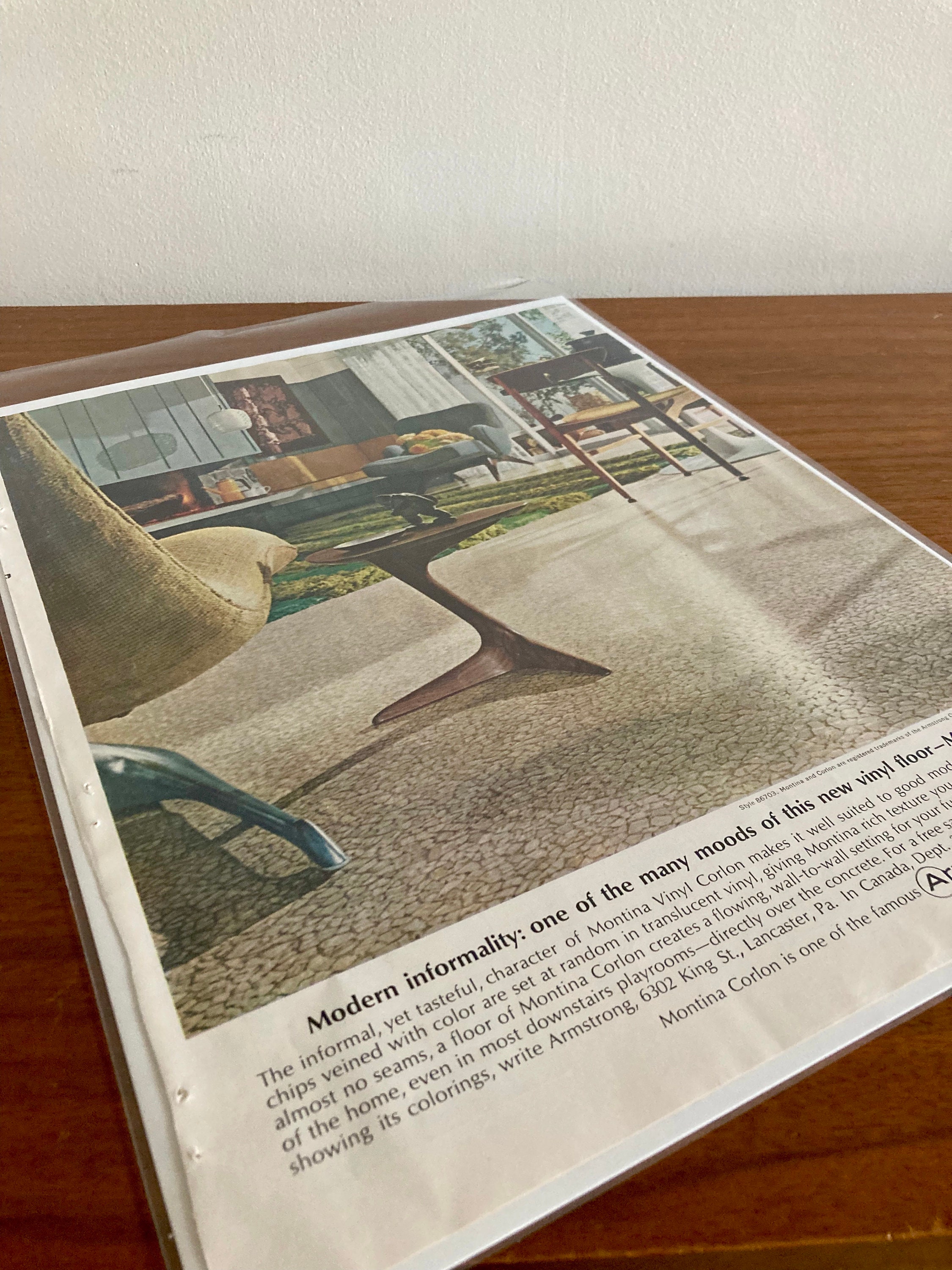 60s MCM Armstrong Montina Corlon Vinyl Flooring Ad Vintage Armstrong ...
