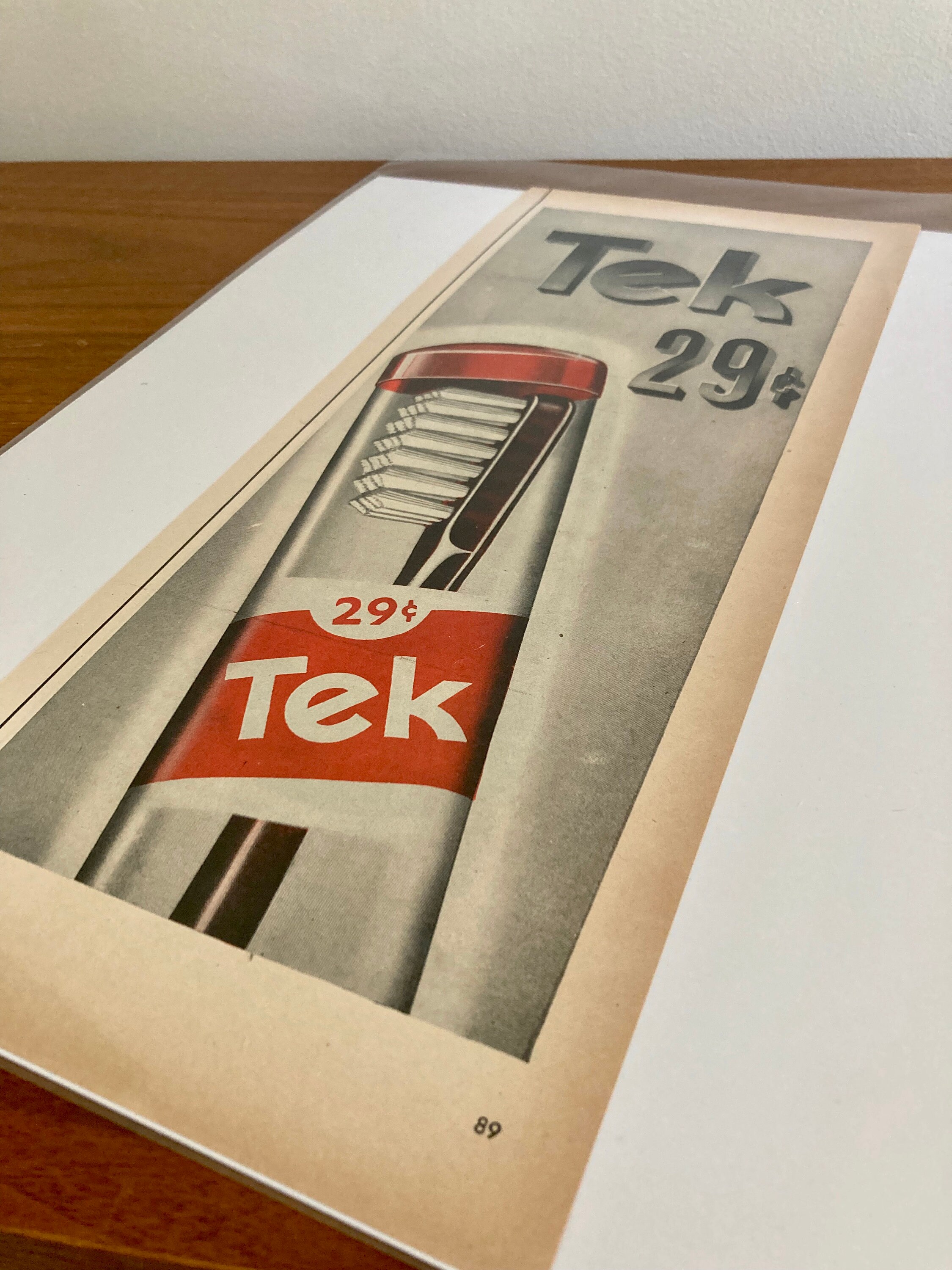 50s Tek Toothbrush Ad | Vintage Minimalist Print Advertisement | Retro ...