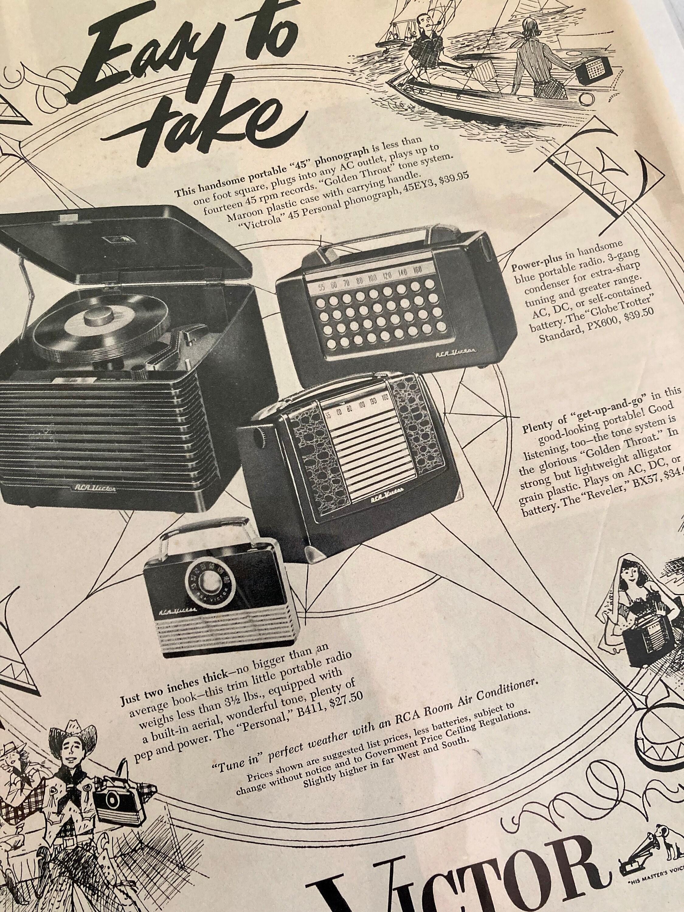 1952 RCA Victor Phonograph Radio Ad: Vintage Print Advertising - Etsy