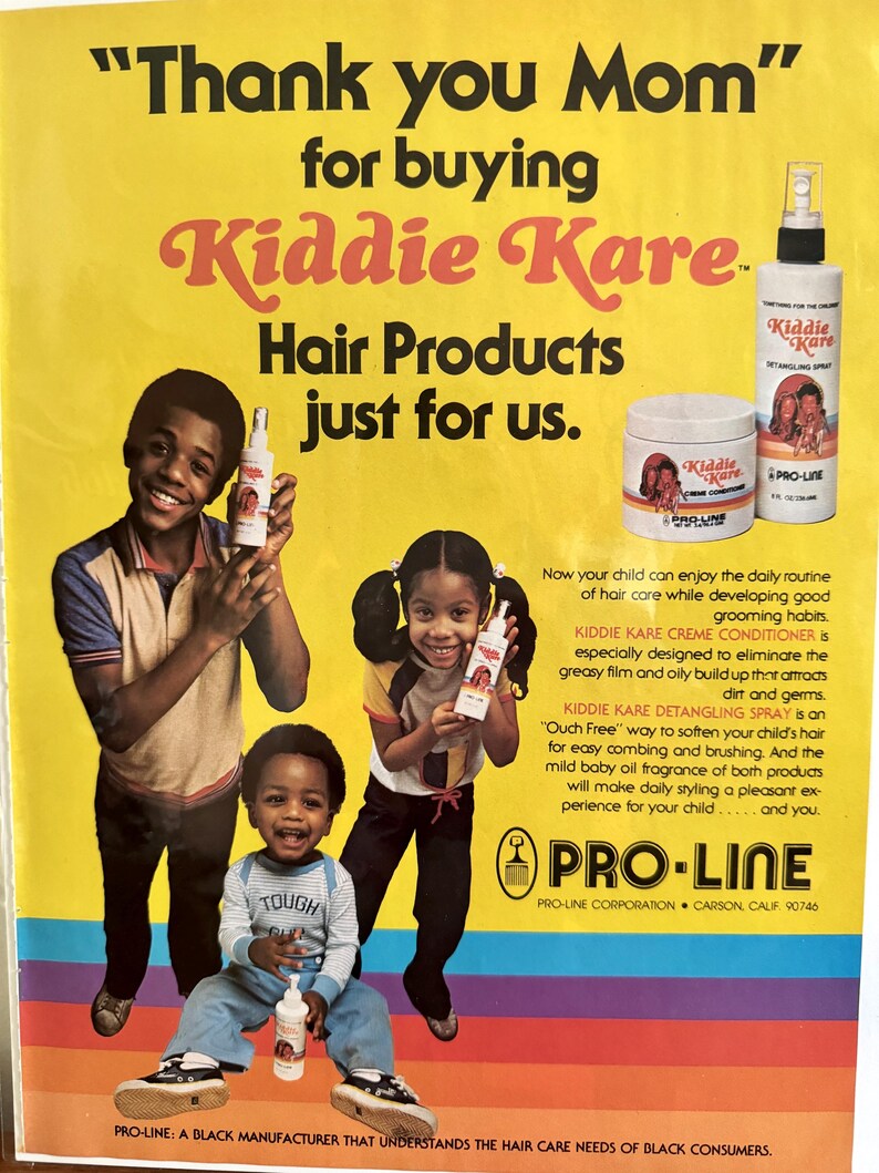80s Kiddie Kare Black Hair Shampoo Print Ad | Vintage "thank You Mom ...