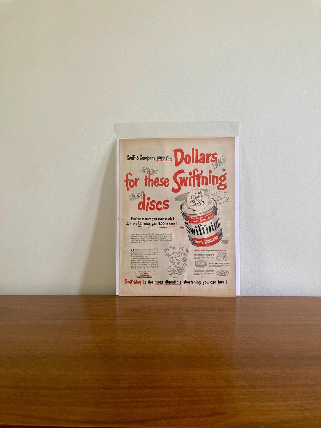 50s Swift'ning Shortening Ad | Vintage Swift & Company 'dollars for ...