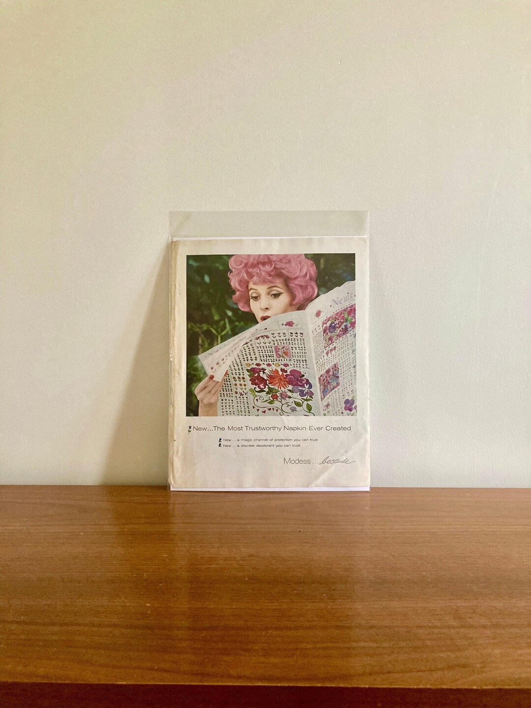 60s Modess Ad | Vintage Modess 'because...' Print Ad | Vintage Feminine ...