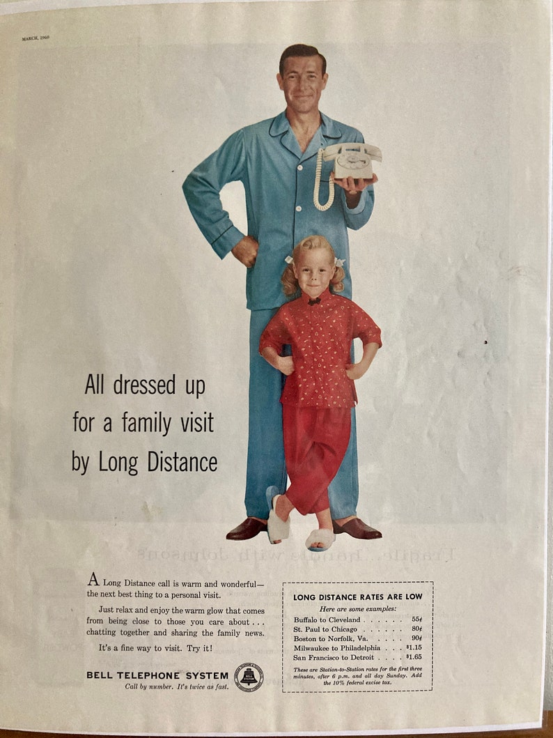 60s Bell Telephone Systems Ad Vintage all Dressed up for a Family Visit ...