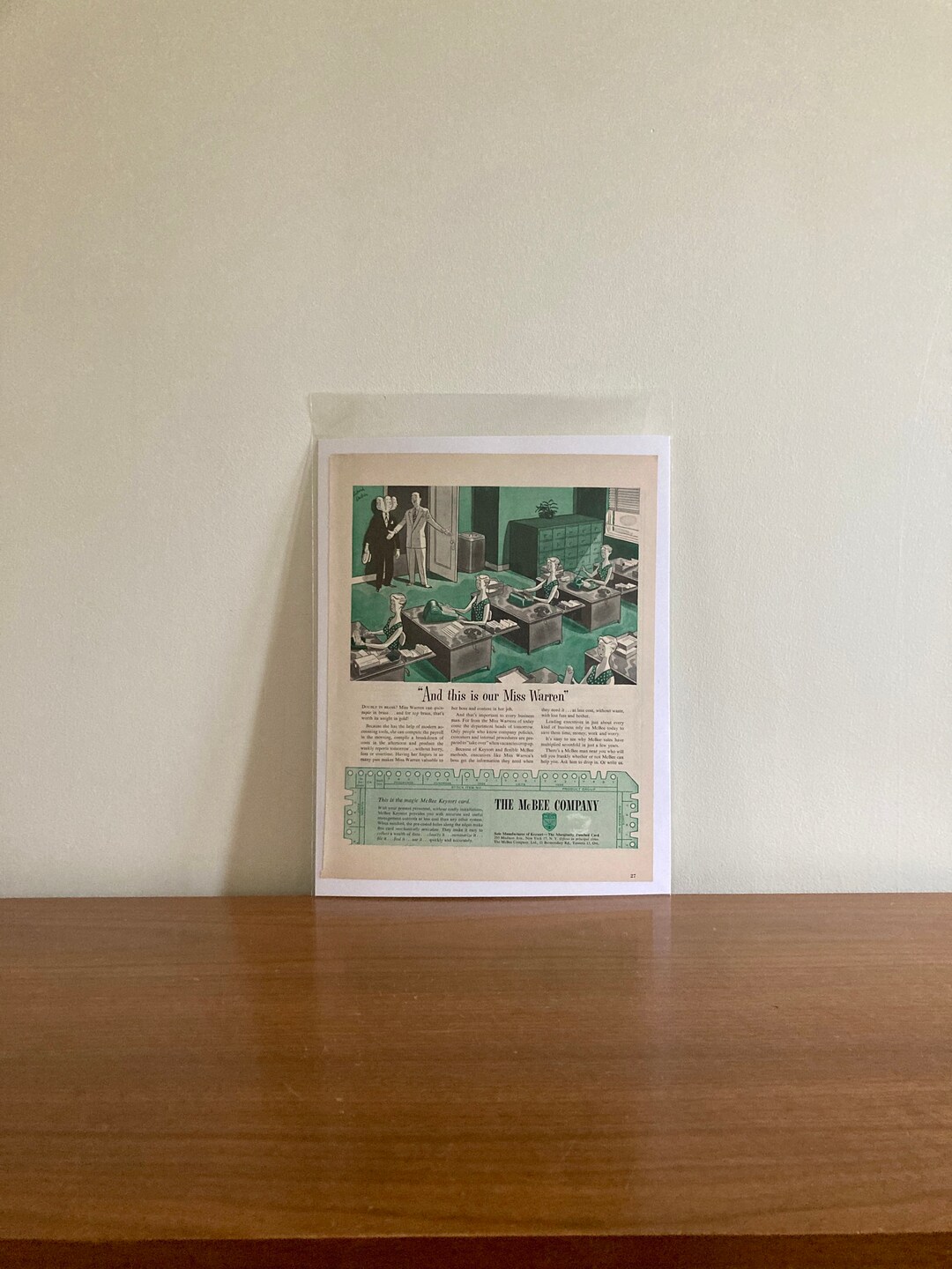 1950 Mcbee Company Keysort Card Print Ad | 1950 'this is Our Miss ...