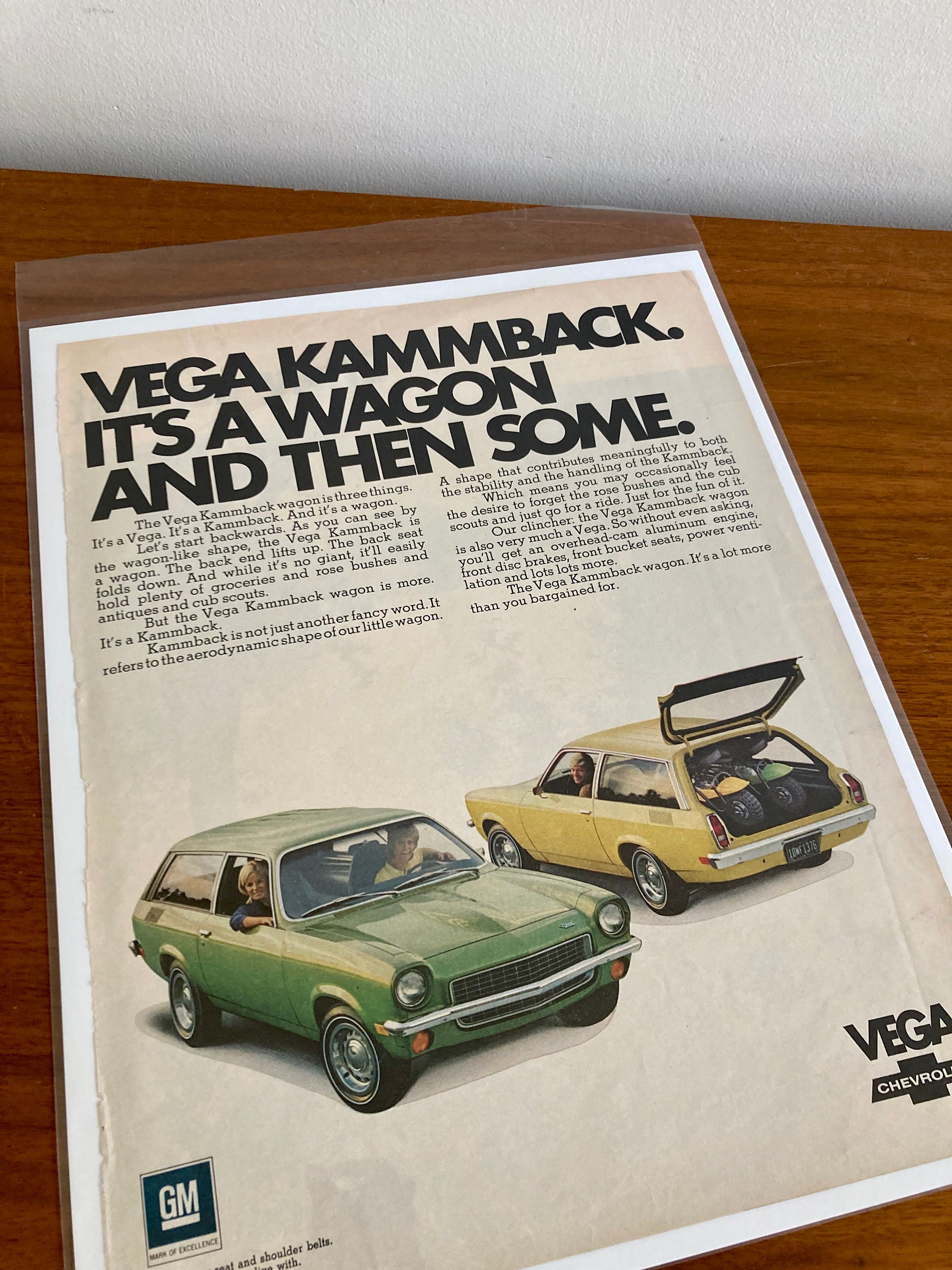 1970s Chevy Vega Kammback Print Ad Vintage 71 Vega Kammback. - Etsy
