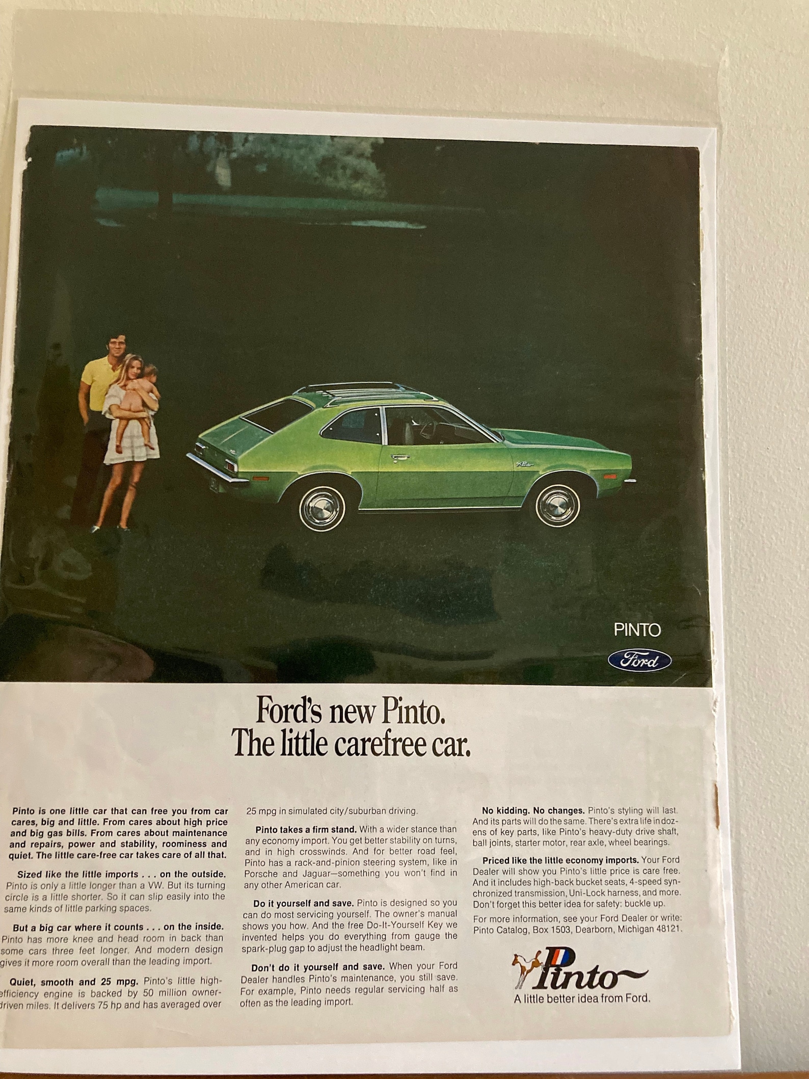 1971 Ford Pinto Ad: Rare Vintage Car Print - Etsy