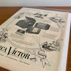 1952 RCA Victor Phonograph Radio Ad: Vintage Print Advertising - Etsy