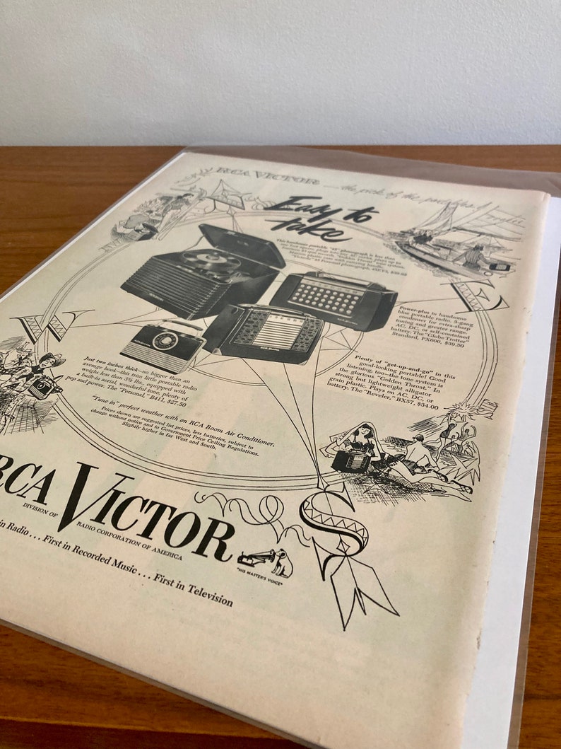 1952 RCA Victor Phonograph Radio Ad: Vintage Print Advertising - Etsy