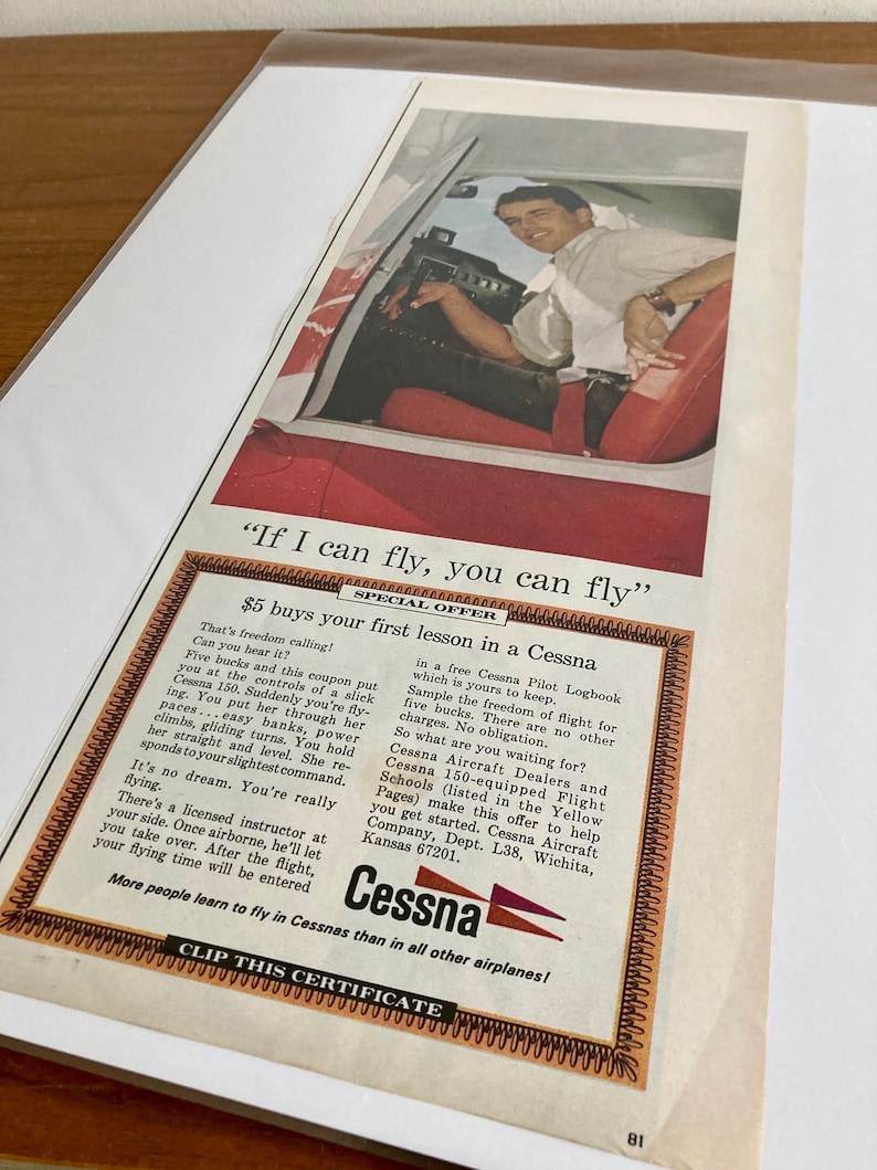 1968 Cessna Airplane Ad 1968 Cessna if I Can Fly, You Can Fly Print Ad ...