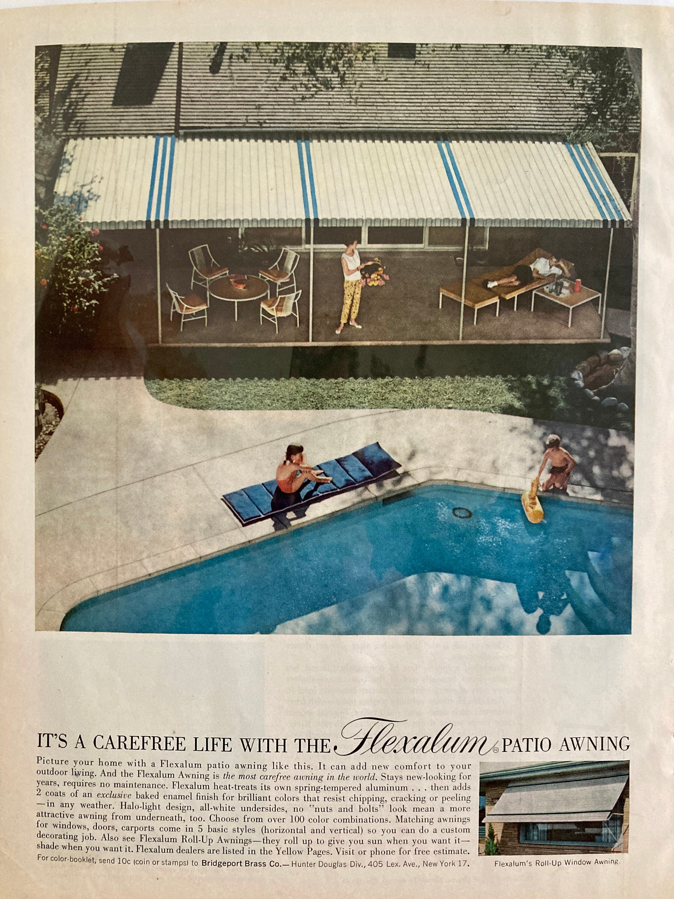 50s Flexalum Patio Awning Ad Vintage Backyard Patio Ad Retro 50s ...