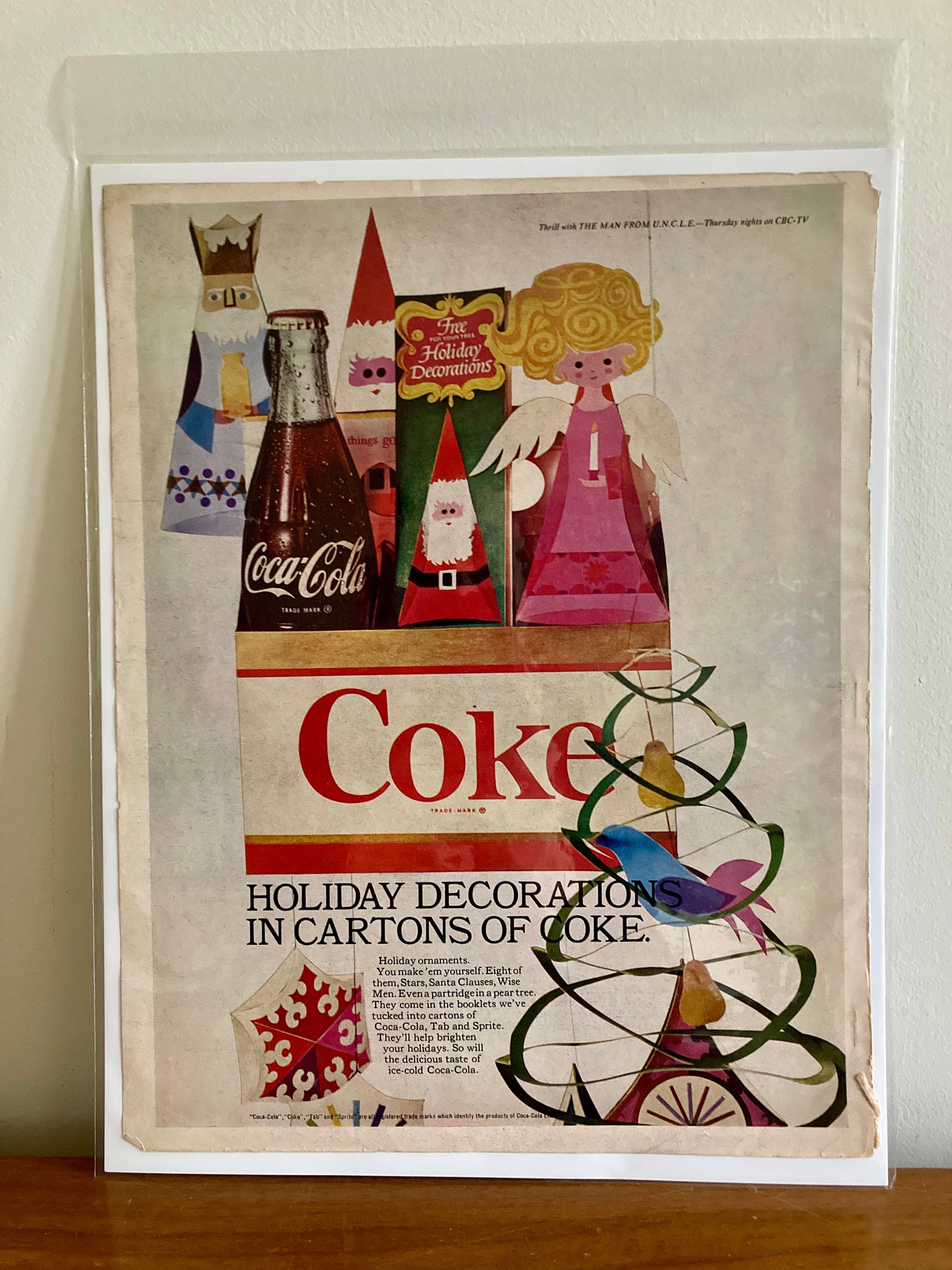 1964 Coca-cola Christmas Ad: Retro Holiday Decor Print - Etsy