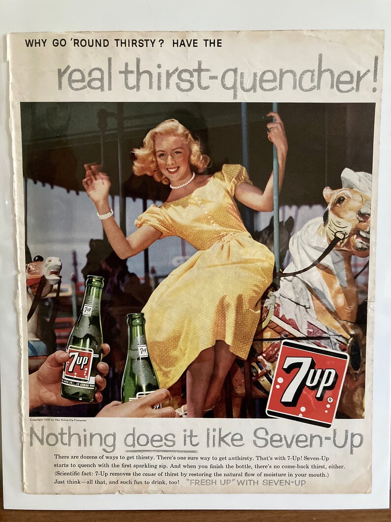 1959 7UP Ad: Vintage Soda Pop Carousel Print - Etsy Canada