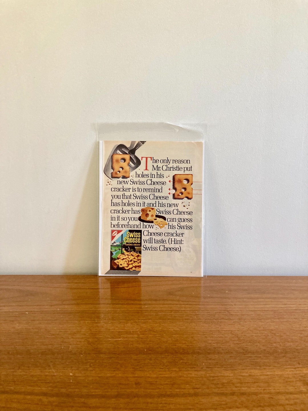 Vintage 70s Swiss Cheese Crackers Ad: Retro Kitchen Decor - Etsy