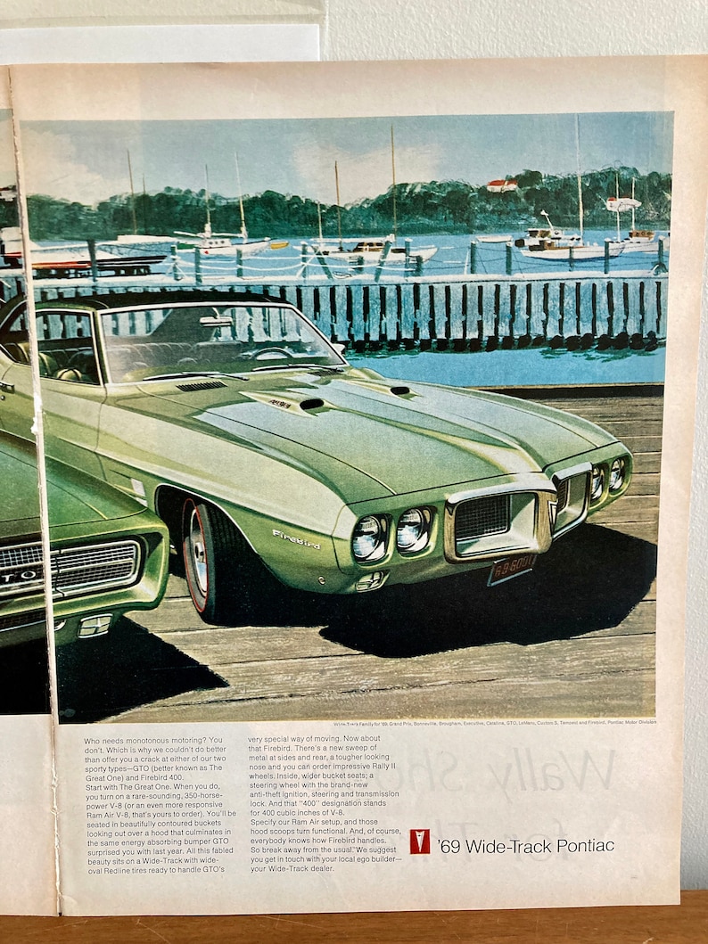 1968 Pontiac Firebird Pontiac GTO Rare Print Ad Vintage Wide Track ...