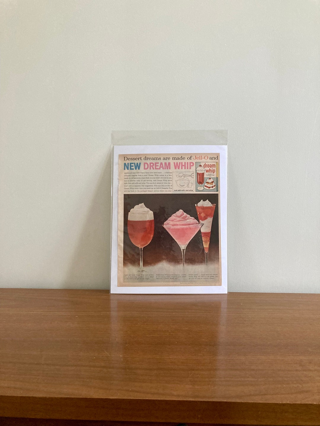 50s Dream Whip Topping Ad | Vintage Jell-o and Dream Whip Topping Print ...