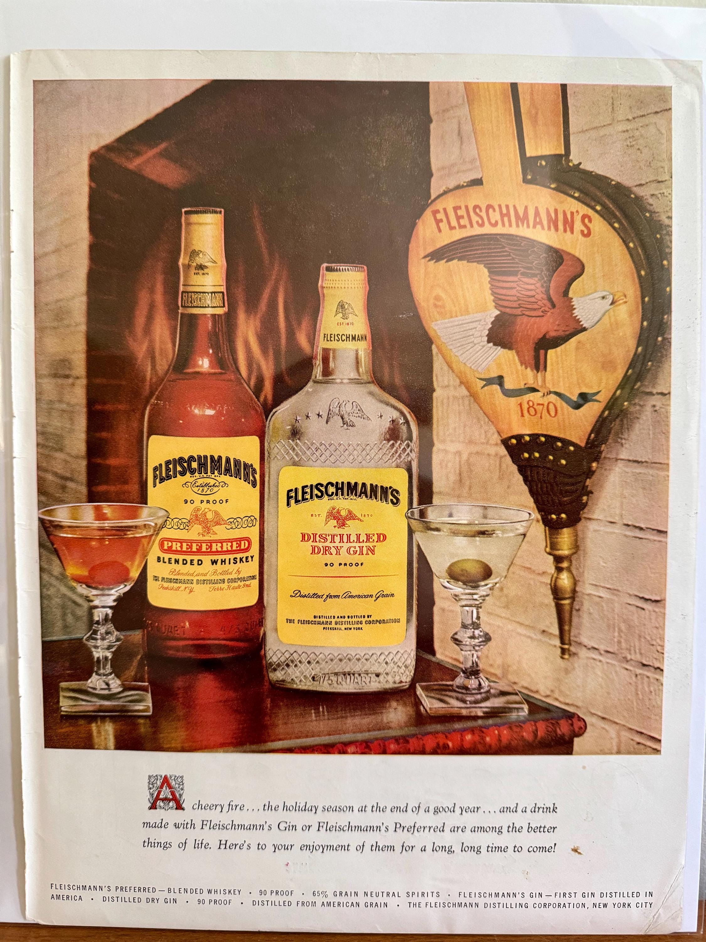Fleischmann's Gin & Whiskey Ad: 1970s Retro Alcohol Print - Etsy