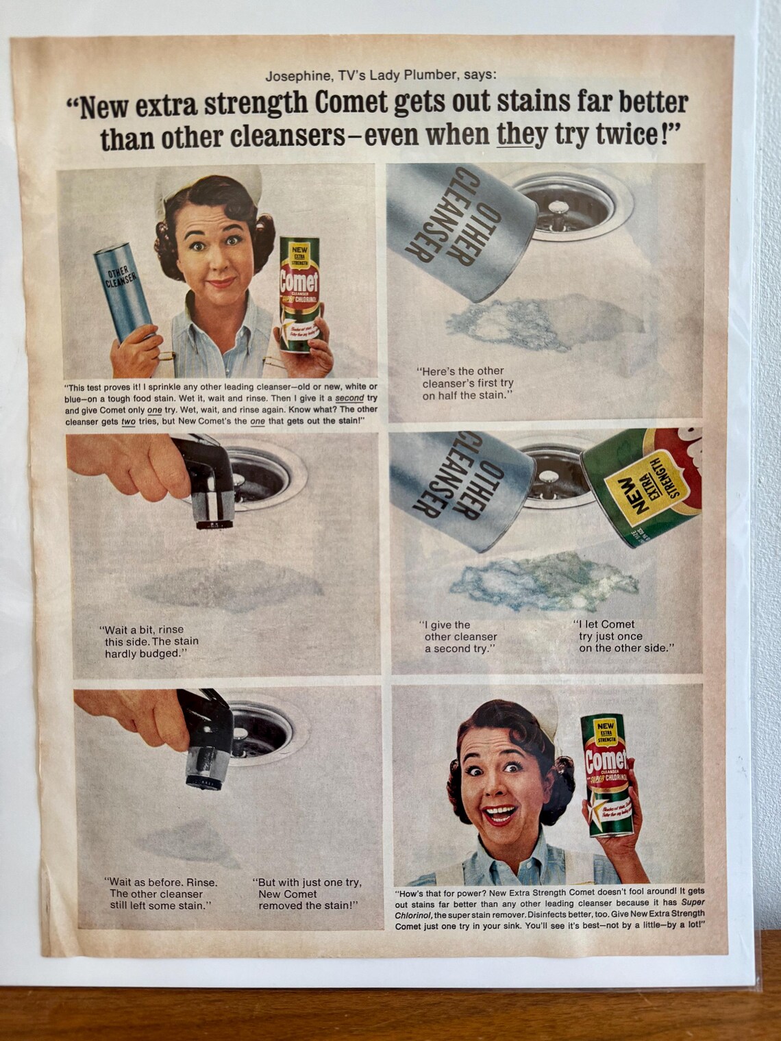 60s Comet Cleanser Ad | Vintage "new Extra Strength Comet" Print Ad ...