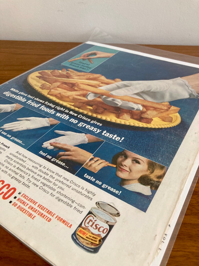 1963 Crisco Vegetable Shortening Ad | Vintage Crisco White Glove Test ...