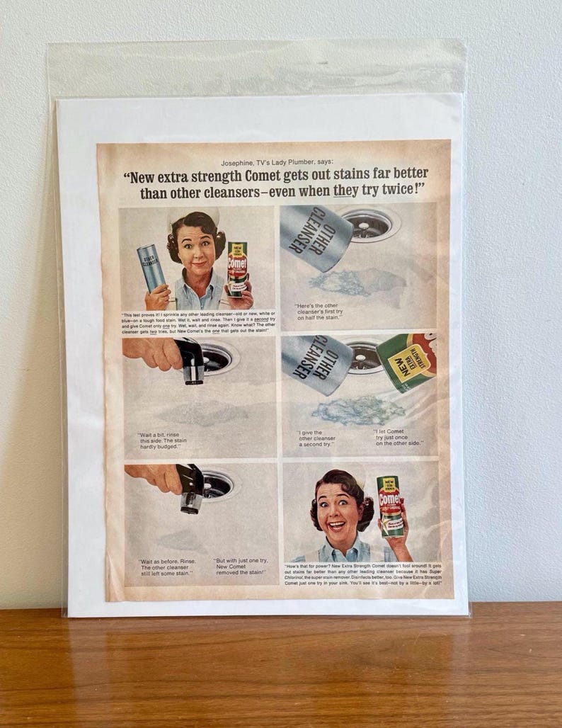 60s Comet Cleanser Ad | Vintage "new Extra Strength Comet" Print Ad | Retro Cleaning Ads ...