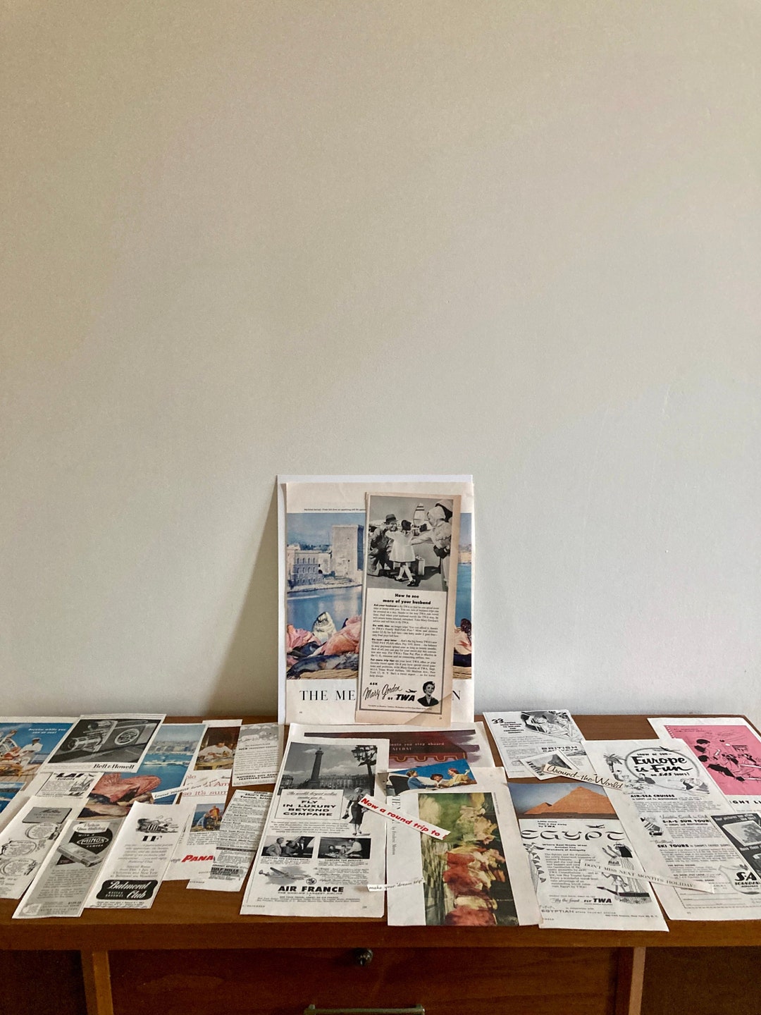 50s Vintage Travel Ads Collage Kit: Retro Tourism Ephemera - Etsy