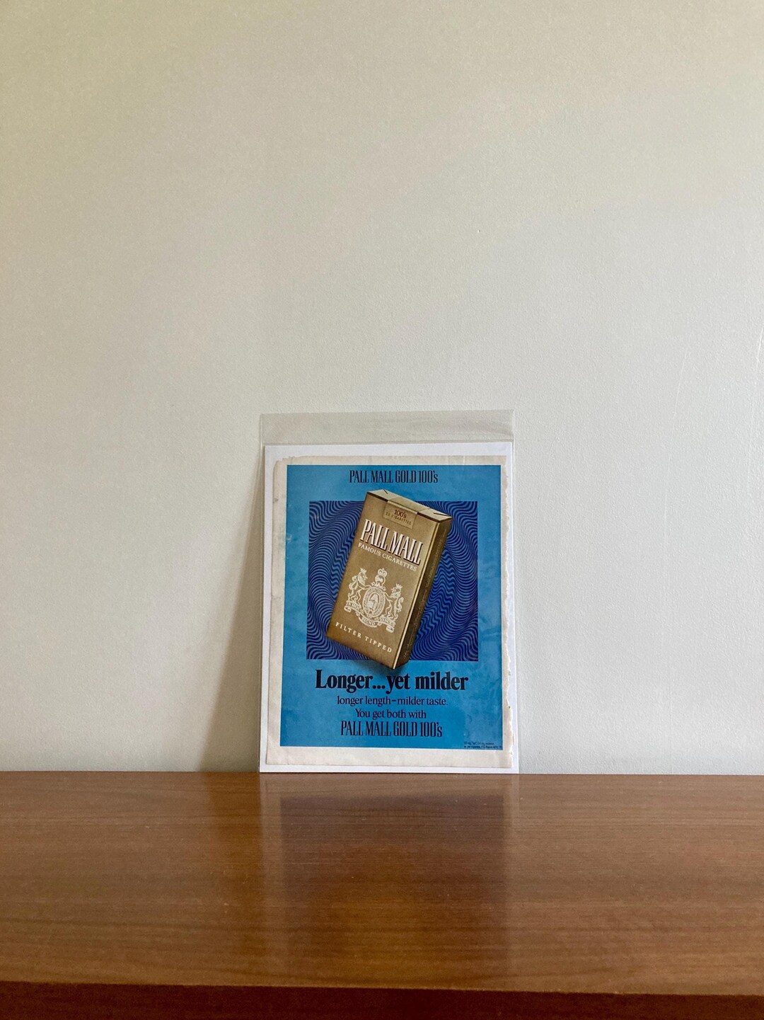 1970 Pall Mall Gold 100's Print Ad | Vintage Pall Mall 'longer...yet ...