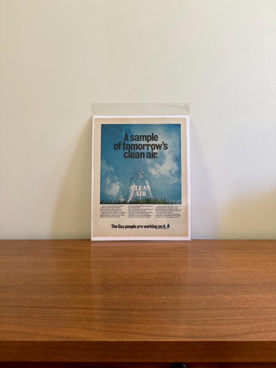 70s Natural Gas Print Ad | 1970s 'A Sample of Tomorrow's Clean Air ...