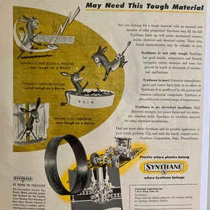 RARE 1950 Synthane Plastics Print Ad | 1950 Synthane Plastic 'your ...