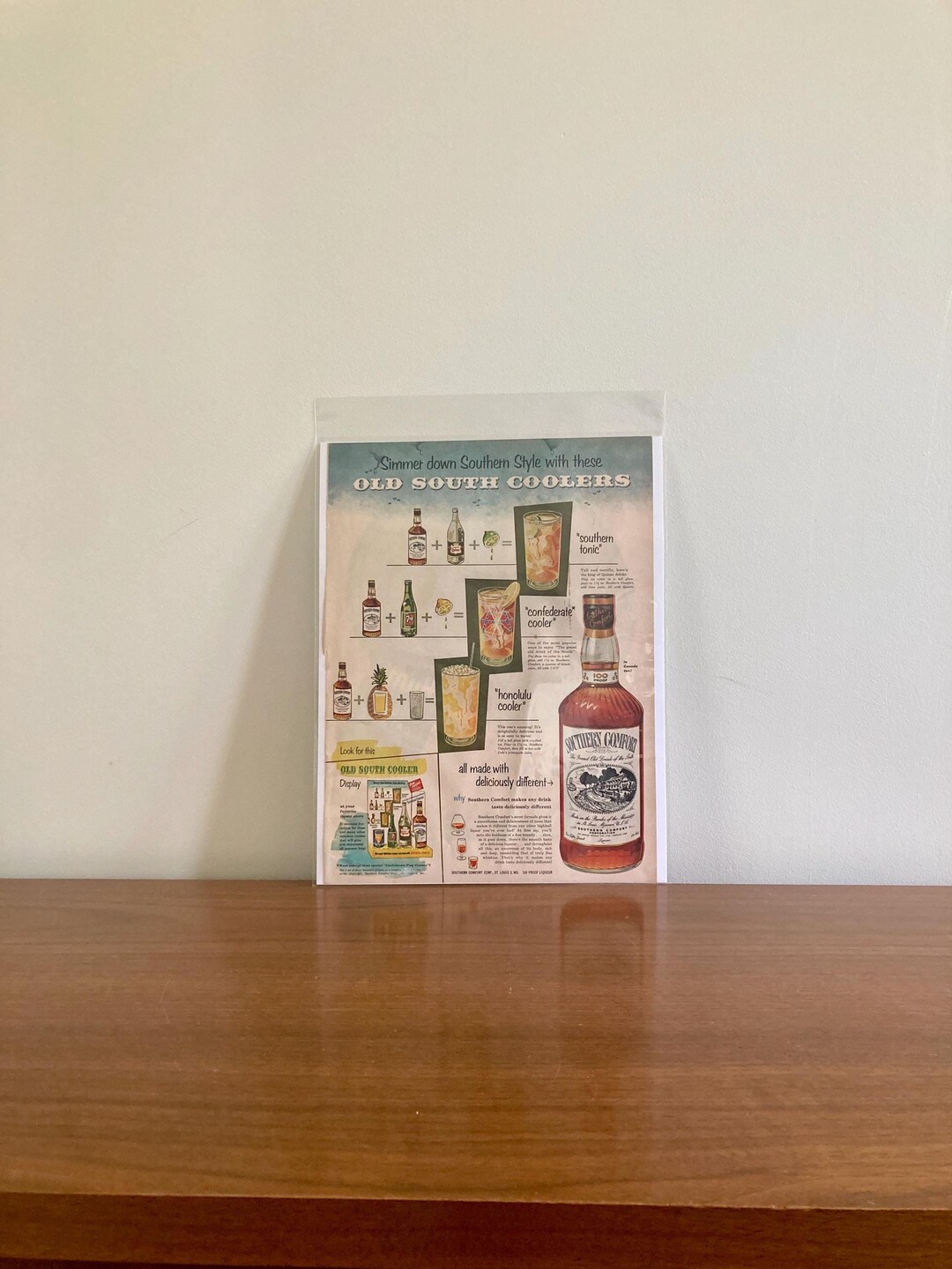 50s Southern Comfort 'old South Coolers' Print Ad | Vintage Southern ...