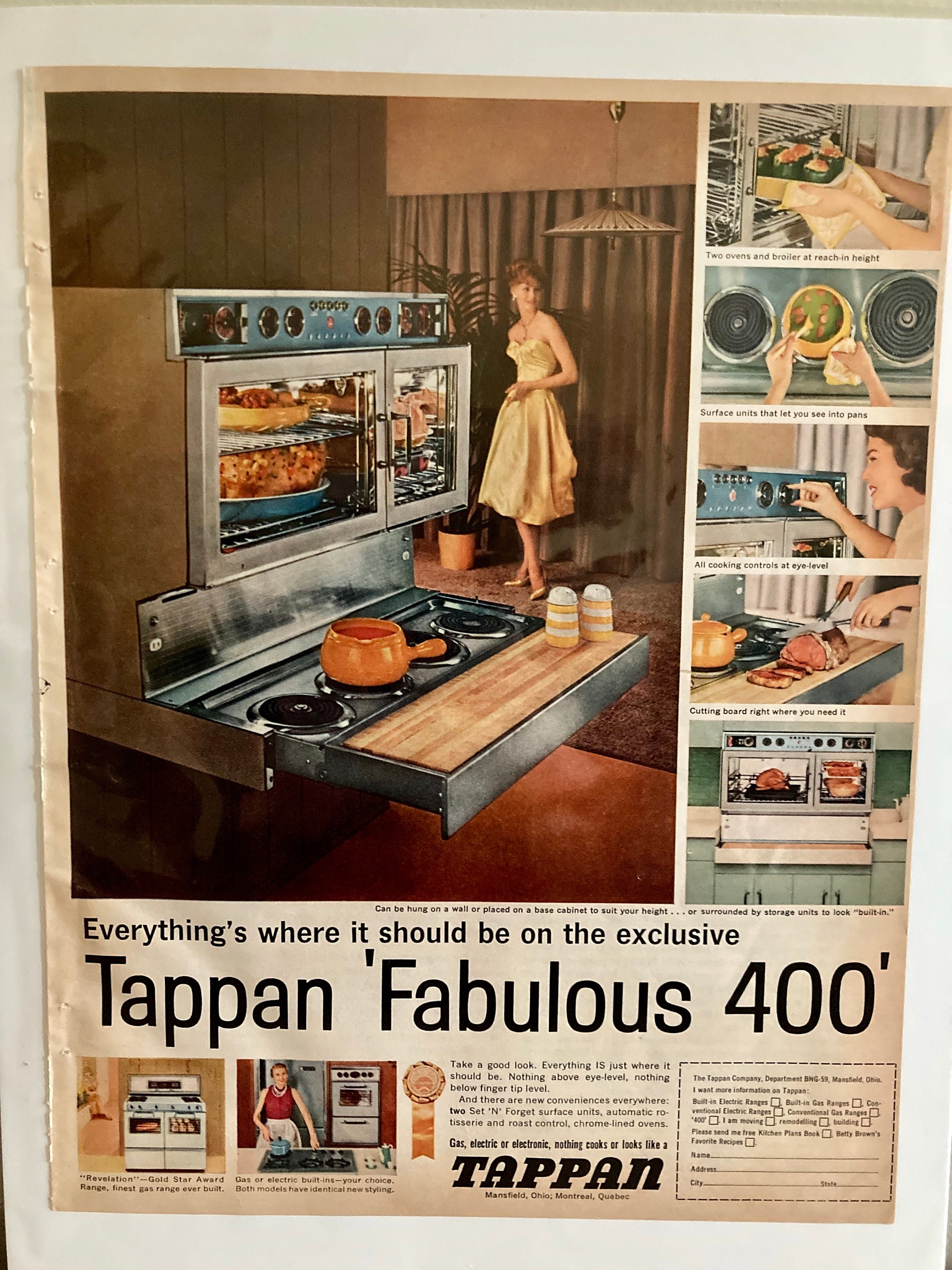 Vintage Tappan Fabulous 400 Ad | 1950s Jet Age Kitchen Decor - Etsy