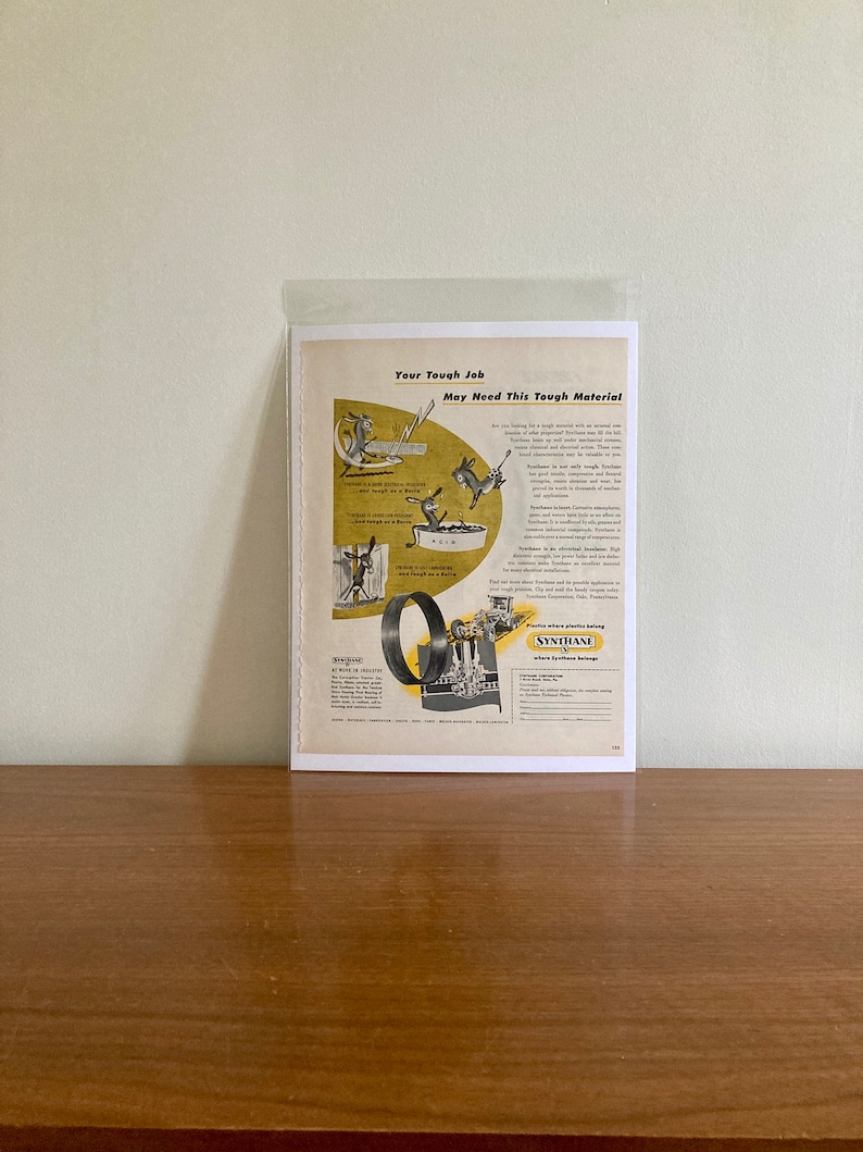 RARE 1950 Synthane Plastics Print Ad 1950 Synthane Plastic 'your Tough ...
